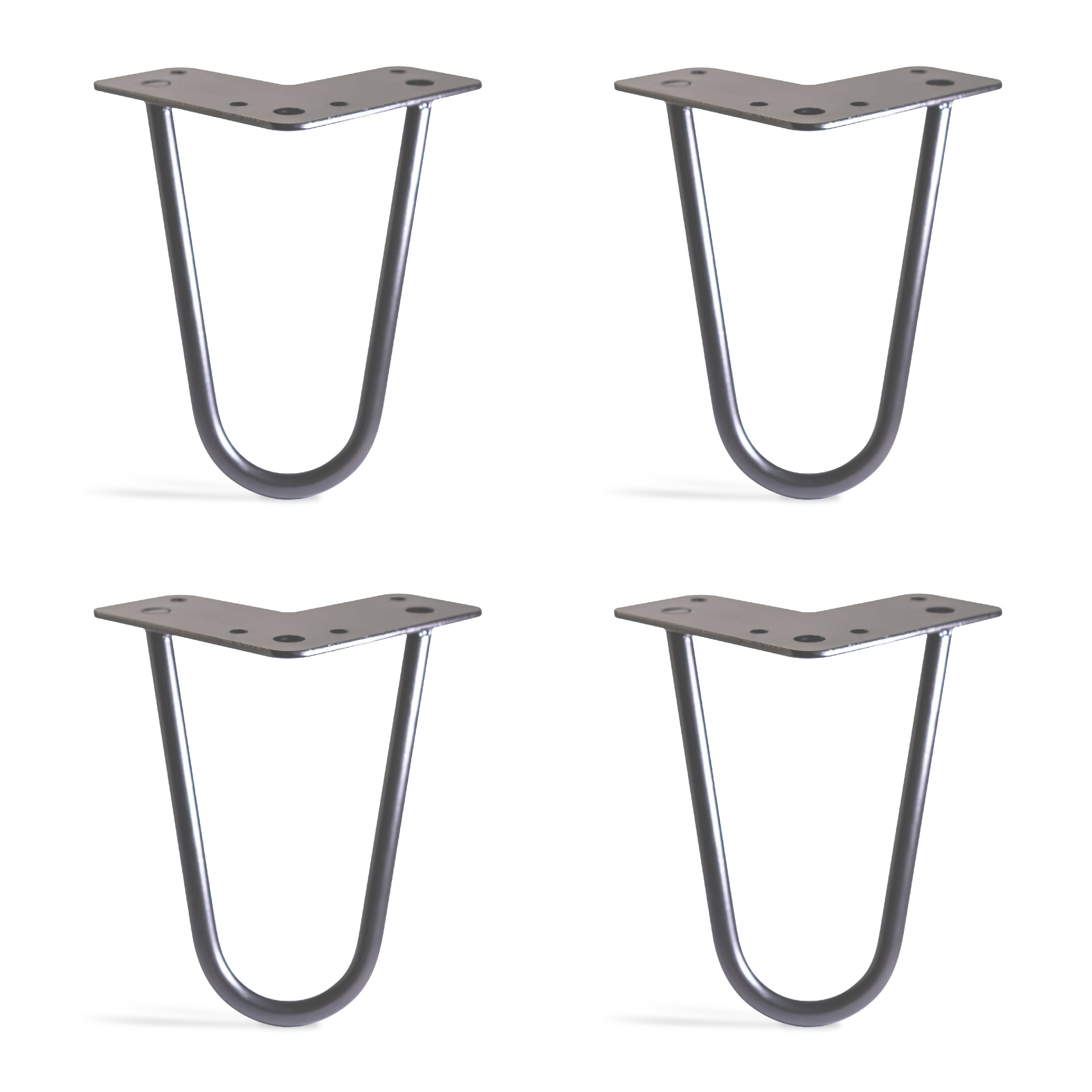 TEN49 6” Heavy Duty Hairpin Legs with Bullet Feet - Nature Raw Steel ...