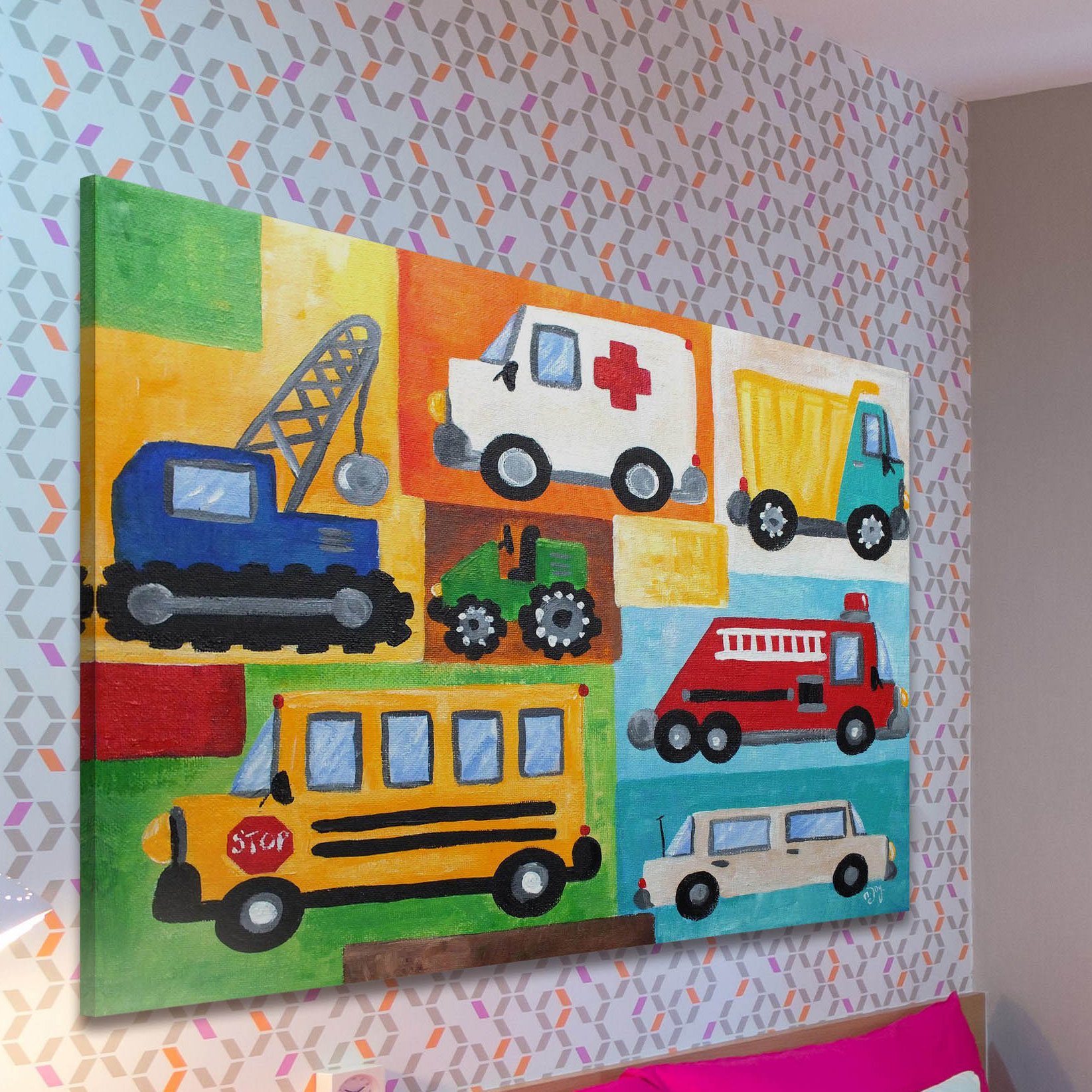 Marmont Hill 'Vroom' by Nicola Joyner Print on Wrapped Canvas - Wayfair ...