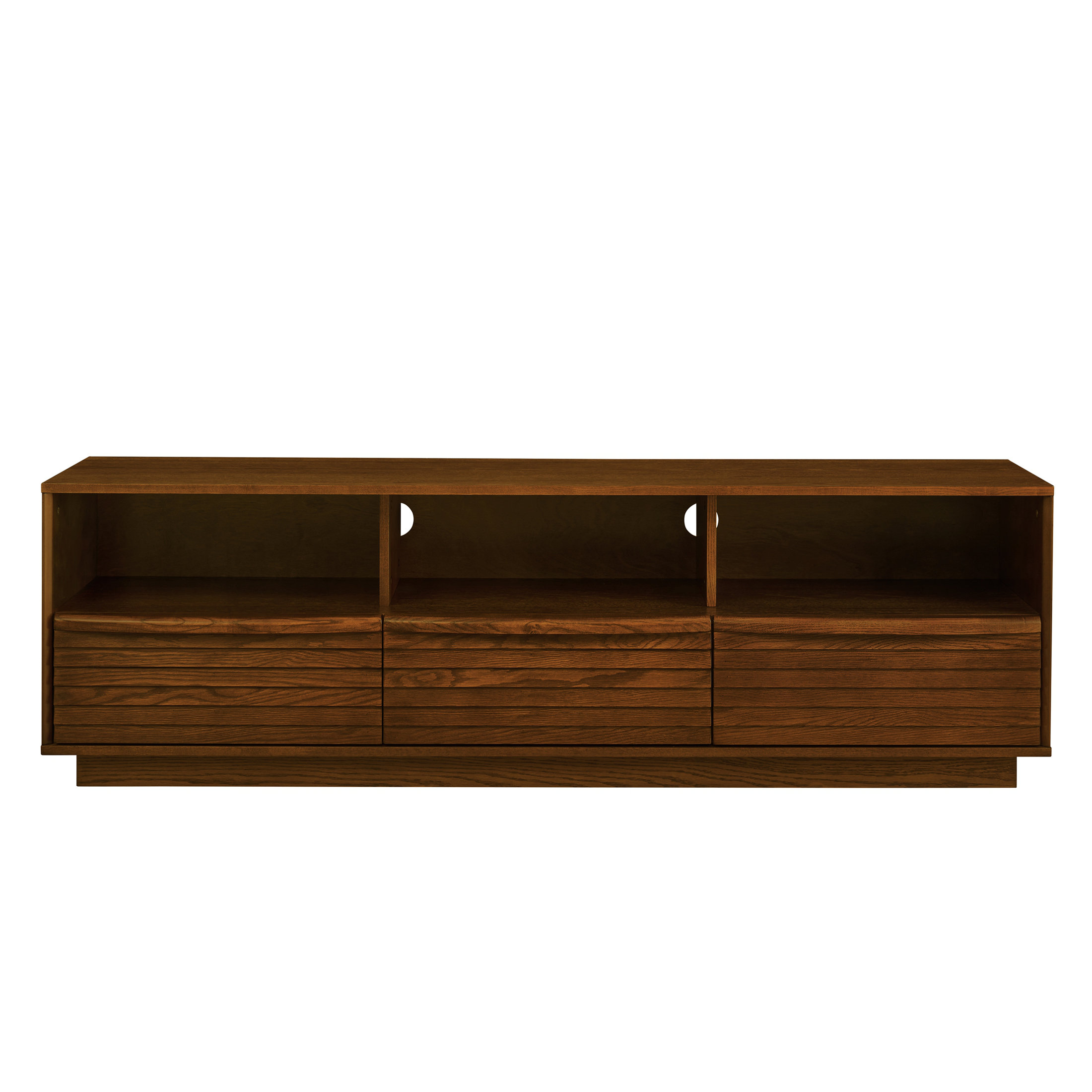 George Oliver 63" Walnut Mid-Century Modern TV Stand - Thick Sturdy ...