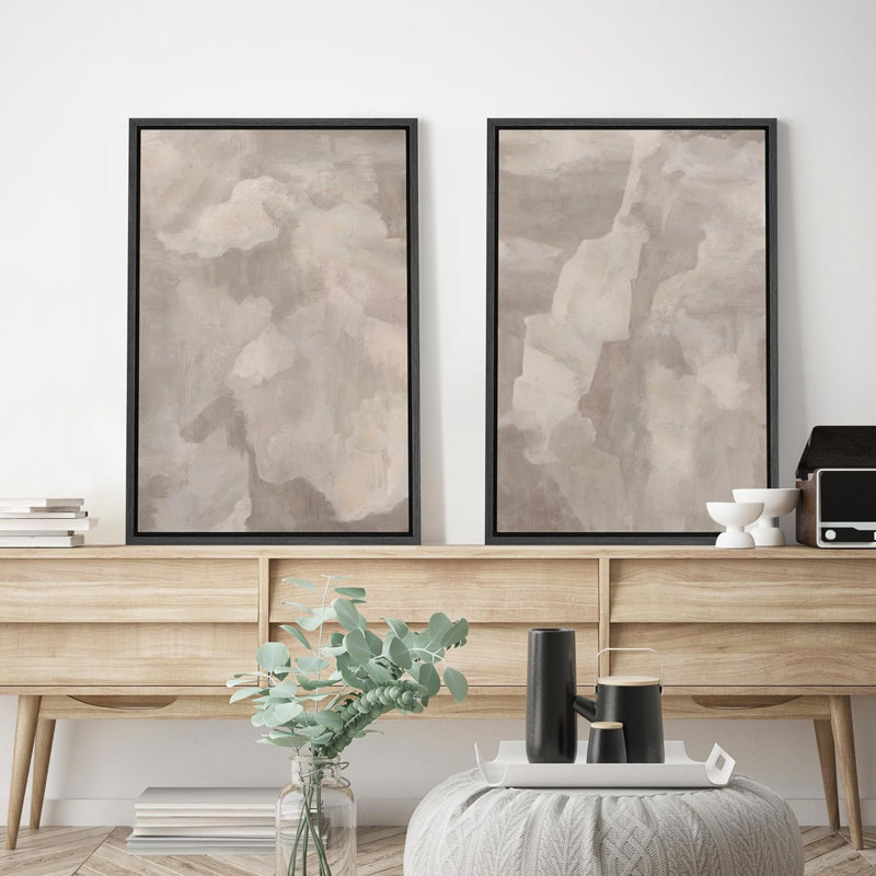wall26 " Textured Effect Abstract Earthy Beige Tones " 2 - Pieces on ...