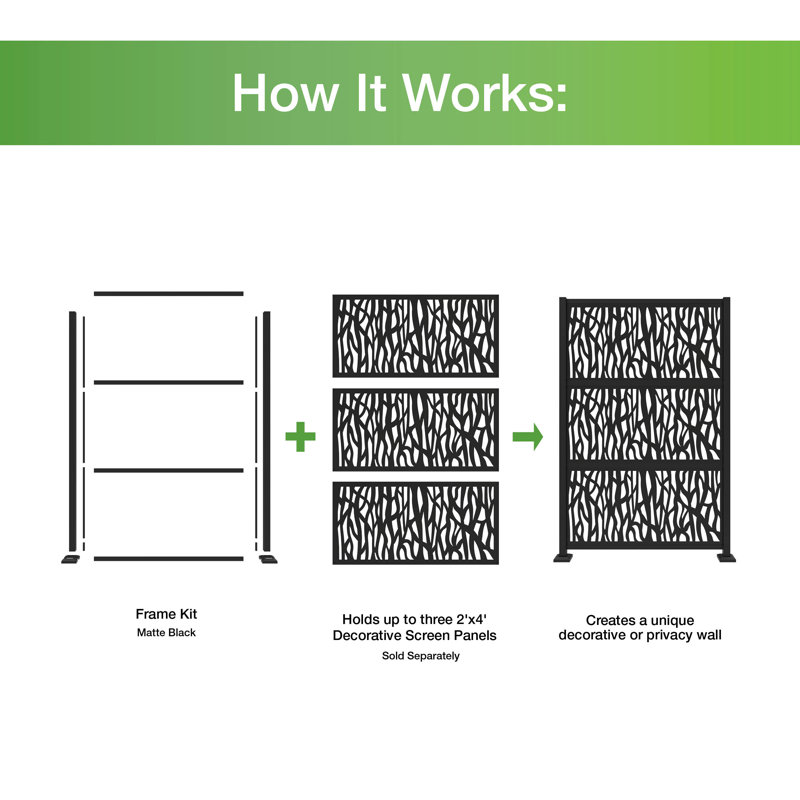 Freestyle 2 ft. x 4 ft. Decorative Screen Panel Frame Kit | Wayfair