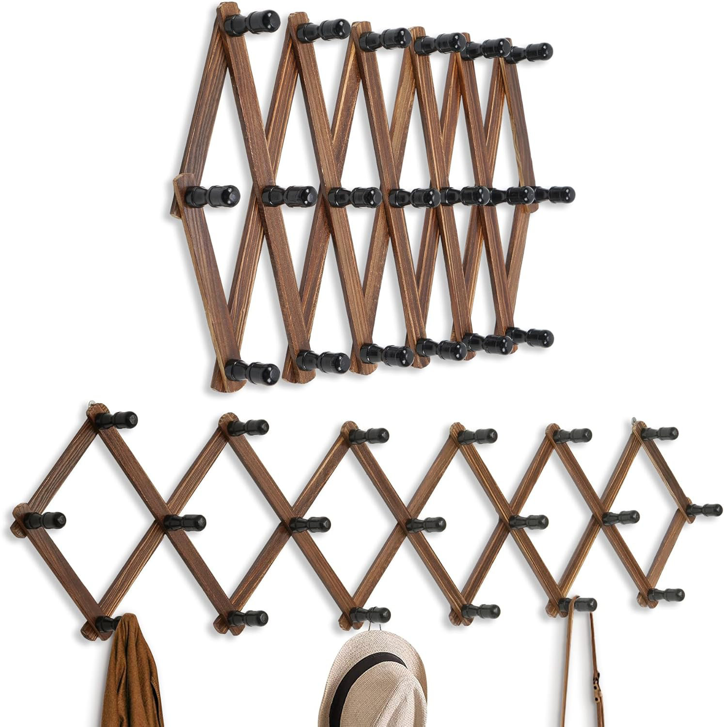 Gracie Oaks 2 Pack Expandable Coat Rack, Accordion Wall Hangers, 19 ...