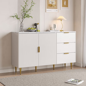 Mercer41 Littmon 55'' Sideboard Buffet Cabinet, Accent Cabinet with 2 ...