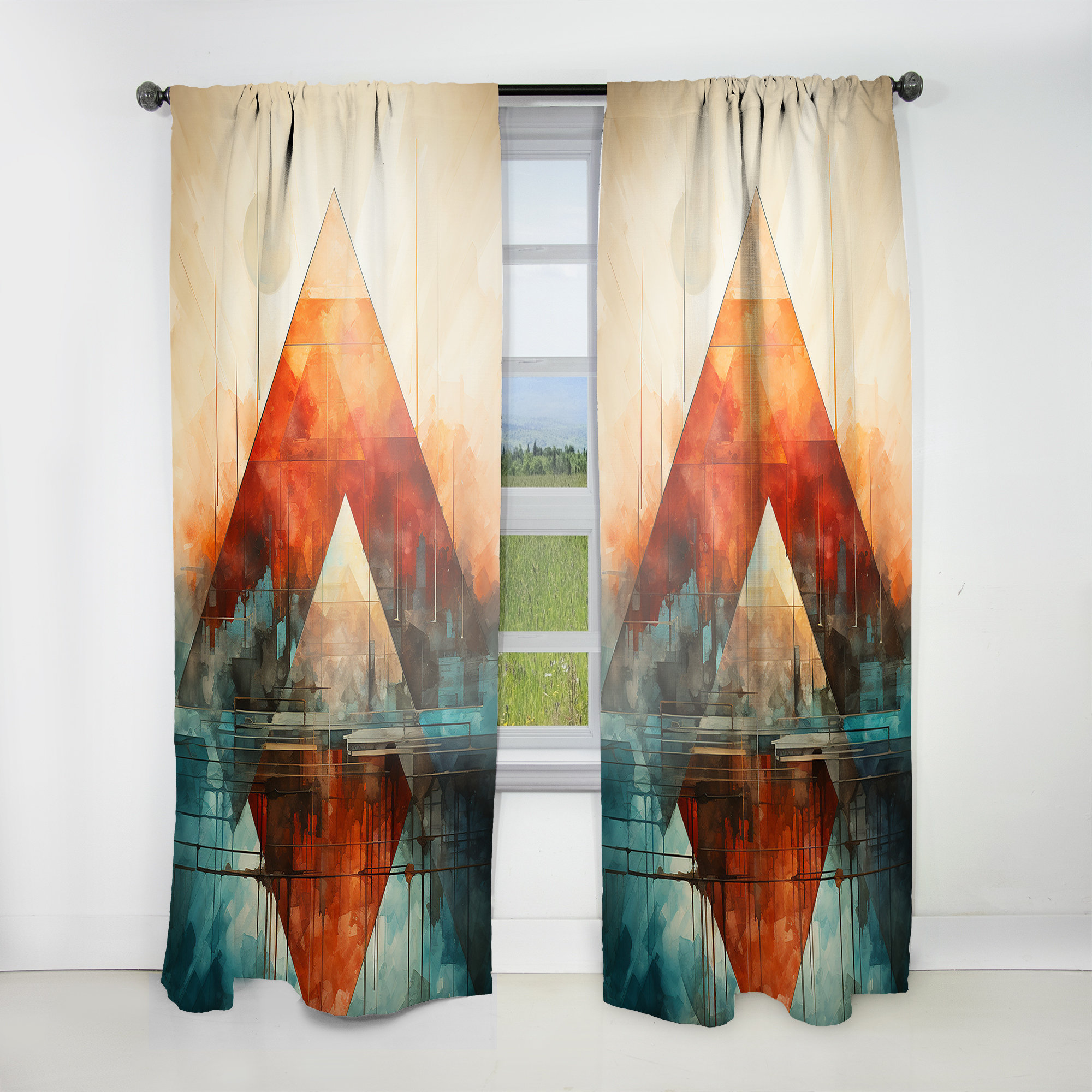 Design Art Pyramid Of Colors Mexican Art - Mexican Art Curtain - Room ...