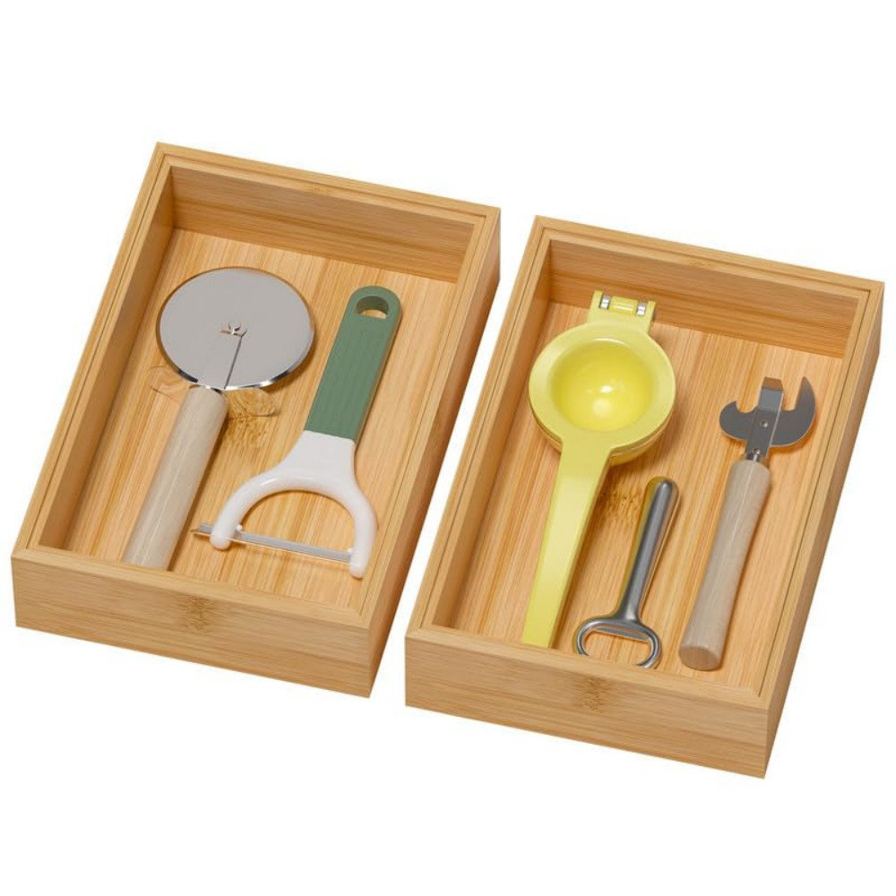Corrigan Studio® Kitchen Drawer Cutlery Organizer, Stackable Wooden ...