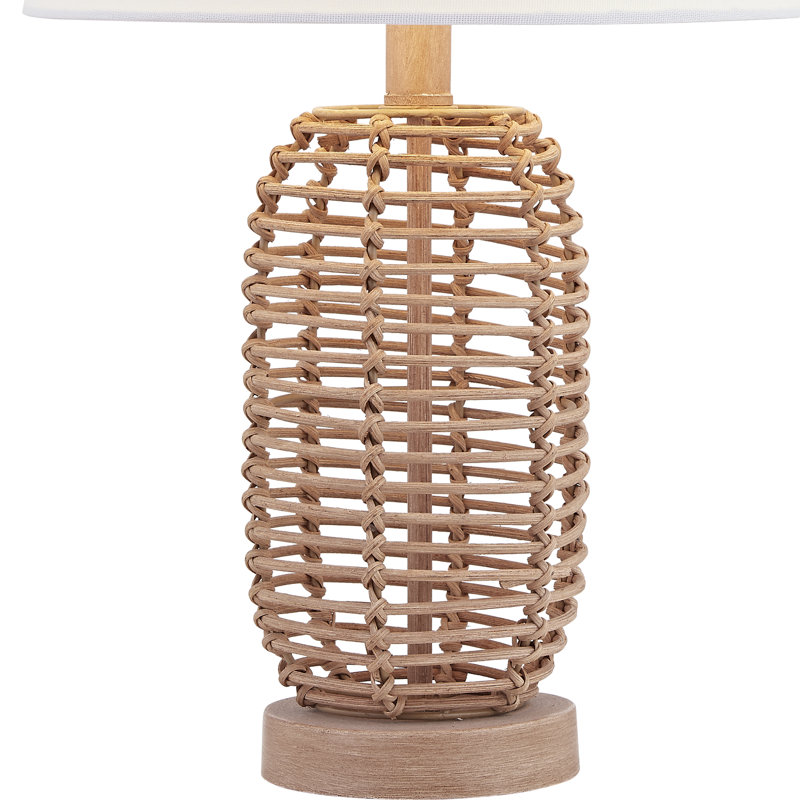 Mistana™ Arcola 21" Bedside Natural Rattan Table Lamp Set For Living ...