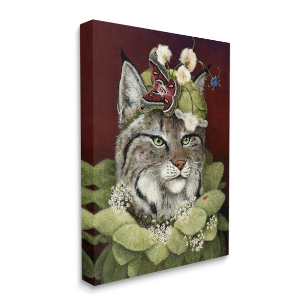 Latitude Run® Bobcat Wearing Leaf Outfit by Carolyn Schmitz - Wrapped ...