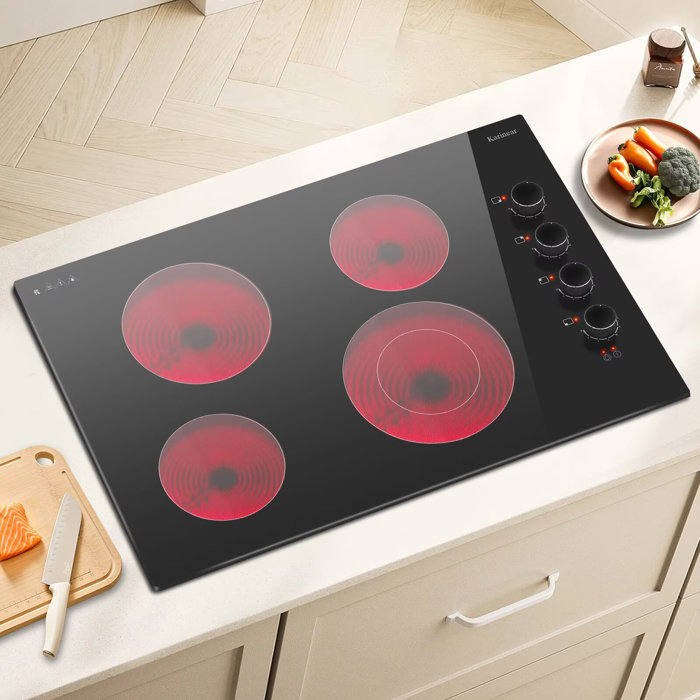 Karinear Electric Cooktop 4 Burners Electric Stove Top 30 Inch 6700W ...
