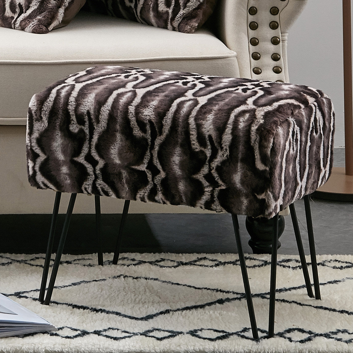 Langley Street® Greater Taree 17'' Wide Rectangle Striped Footstool ...