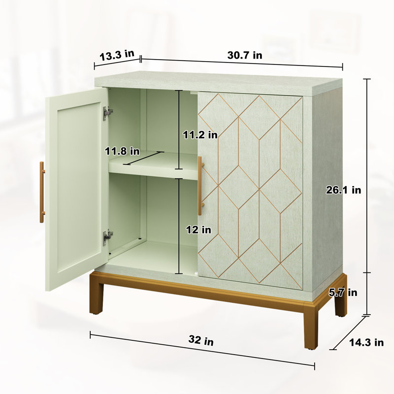 Mercer41 32" Accent Cabinet with Gold Trim & Reviews | Wayfair