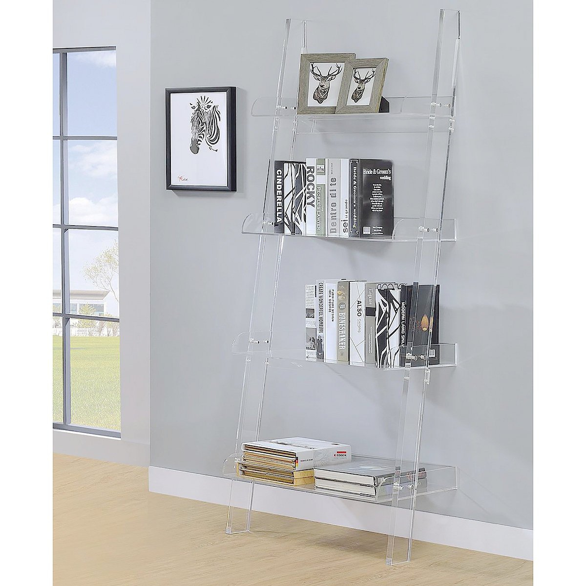 Wrought Studio Clear Acrylic Ladder Bookcase - Wayfair Canada