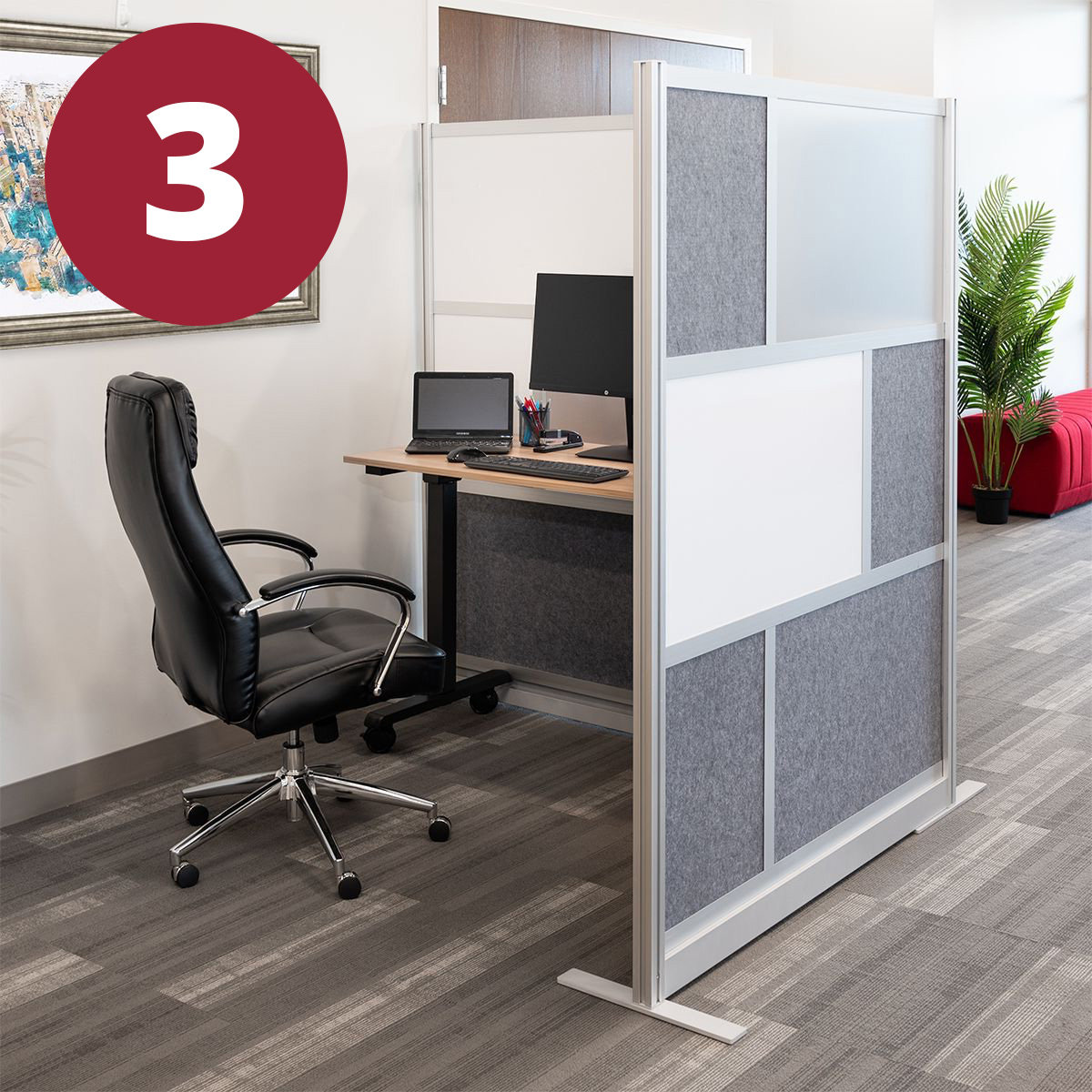 Luxor Harmony Modular Room Divider Wall System - 53" x 48" Starter Wall ...