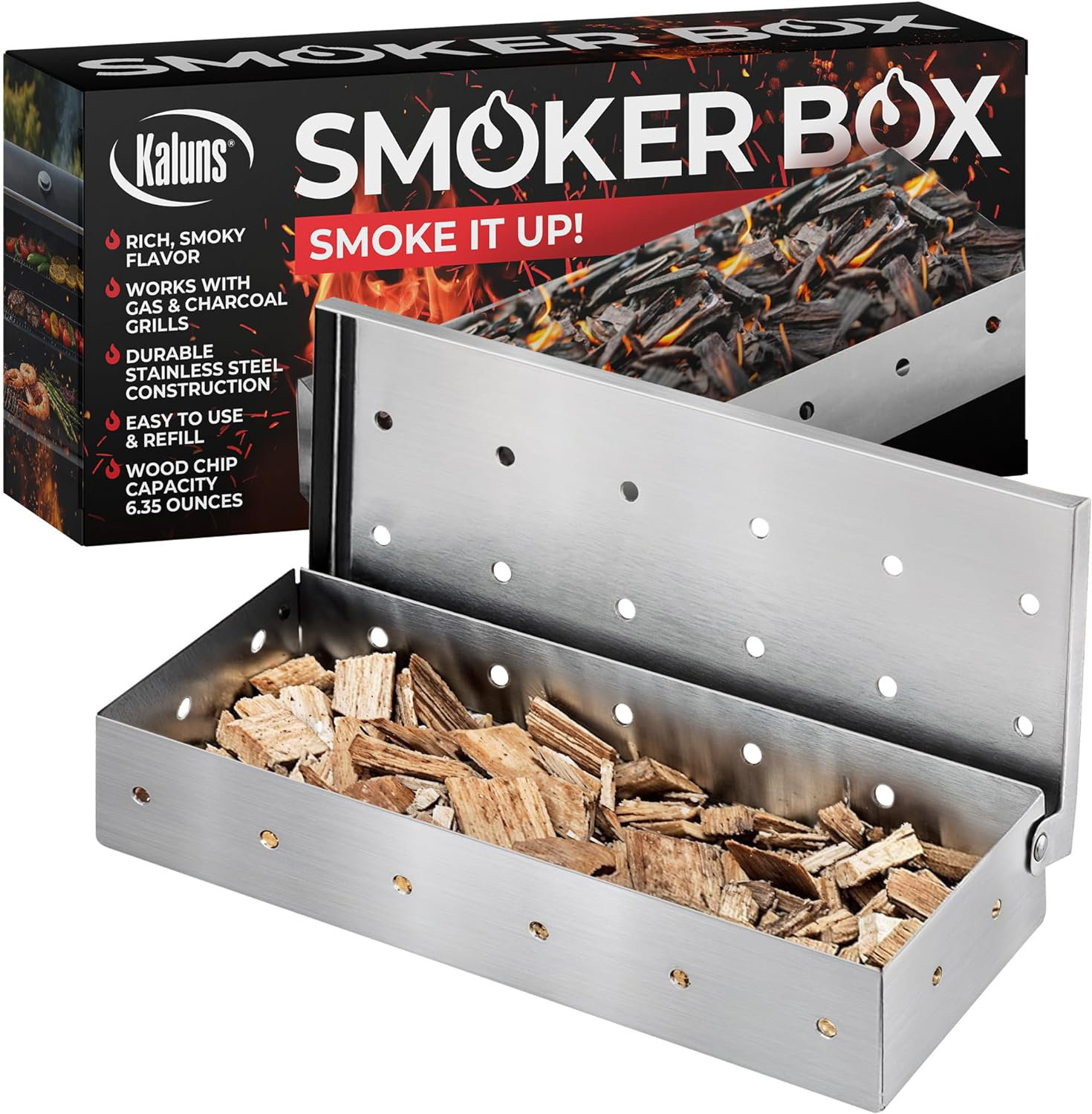 KALUNS Kaluns Smoker Box, Gas Grill Smoker Box Or Charcoal Grill Box ...