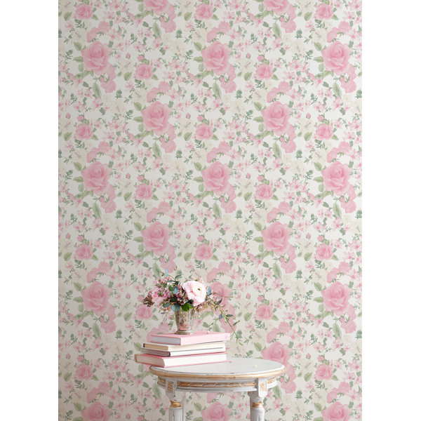 LoveShackFancy Sunset Harbor Rose Roses 33' L x 20.5" W Wallpaper Roll ...