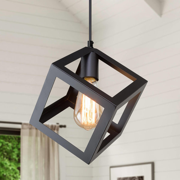 Wrought Studio™ Haileigh 1 - Light Black Square/Rectangle Pendant | Wayfair