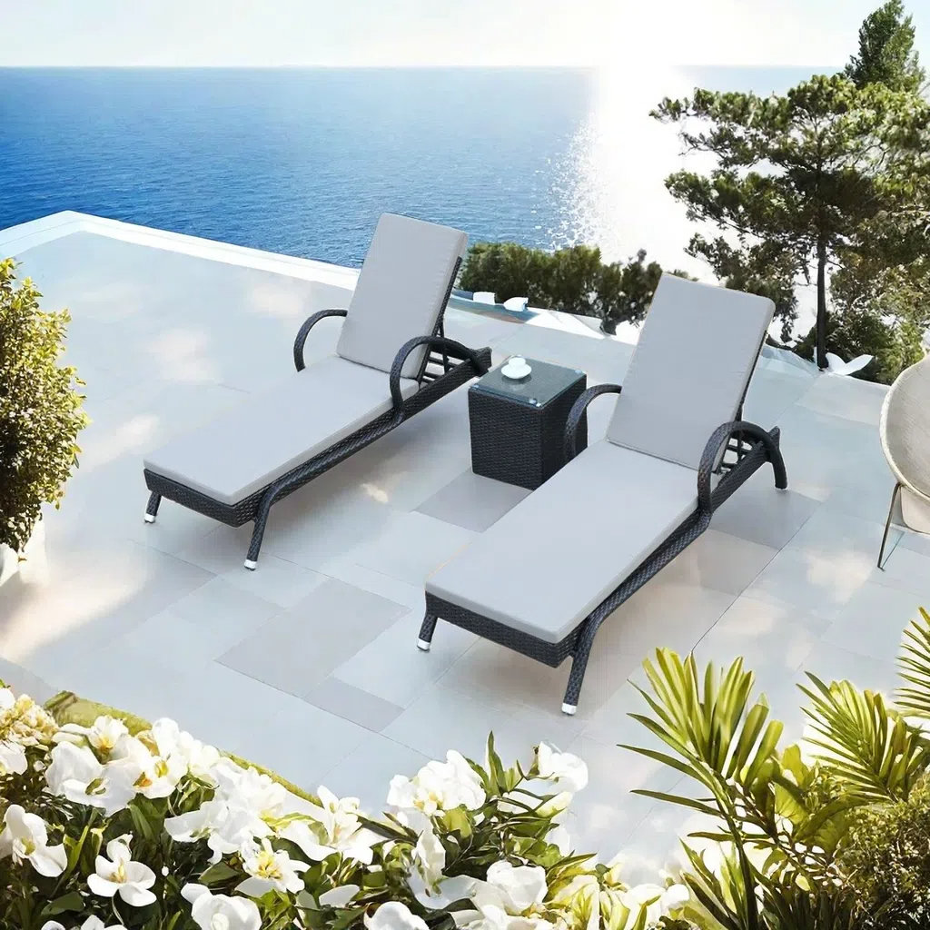 Elegant Home Furnishings.s Adjustable Outdoor PE Rattan Lounger With ...