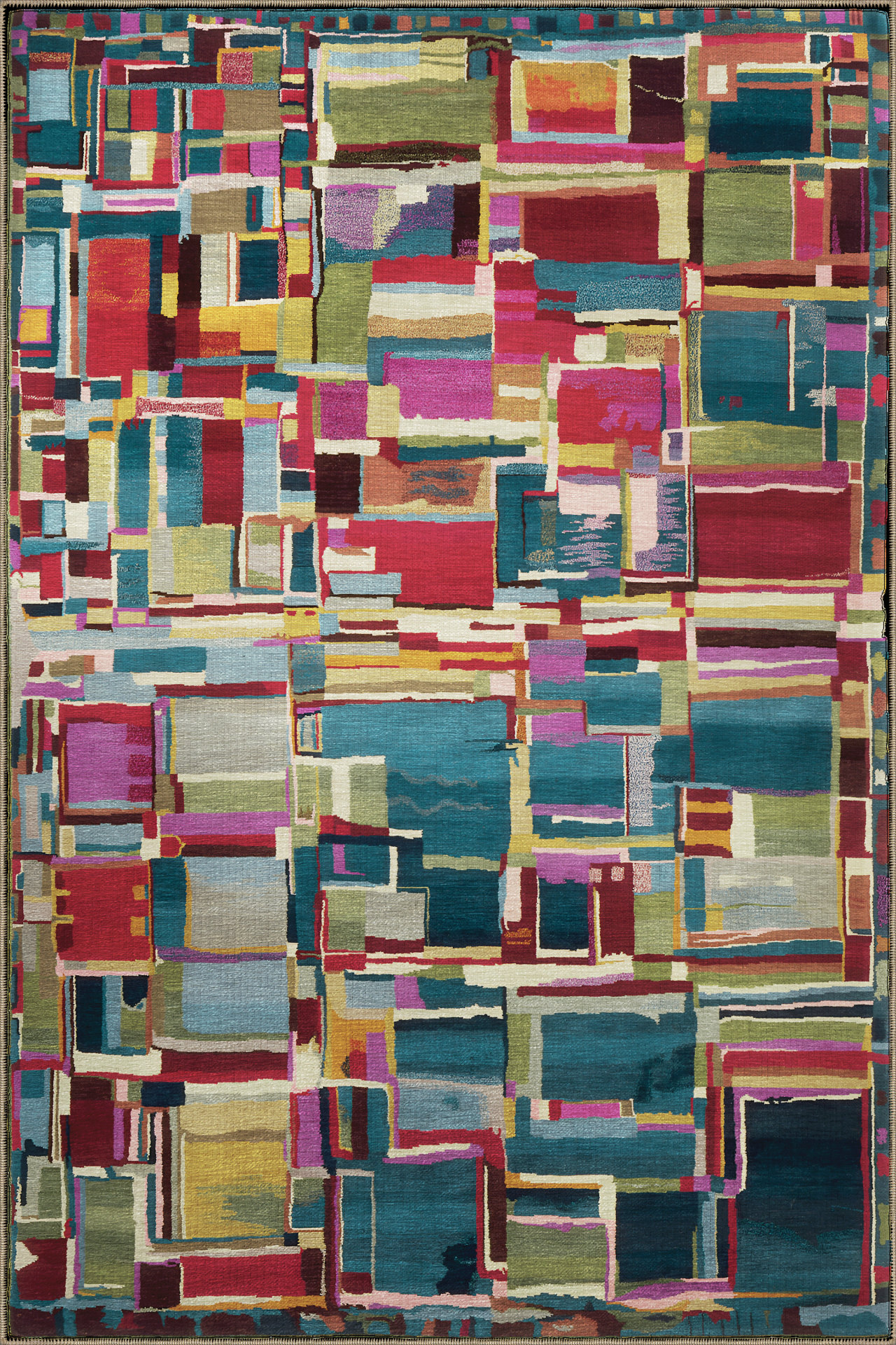 Hokku Designs Dark-Toned Multi-Colored Mixed Shape Patterned Creative ...