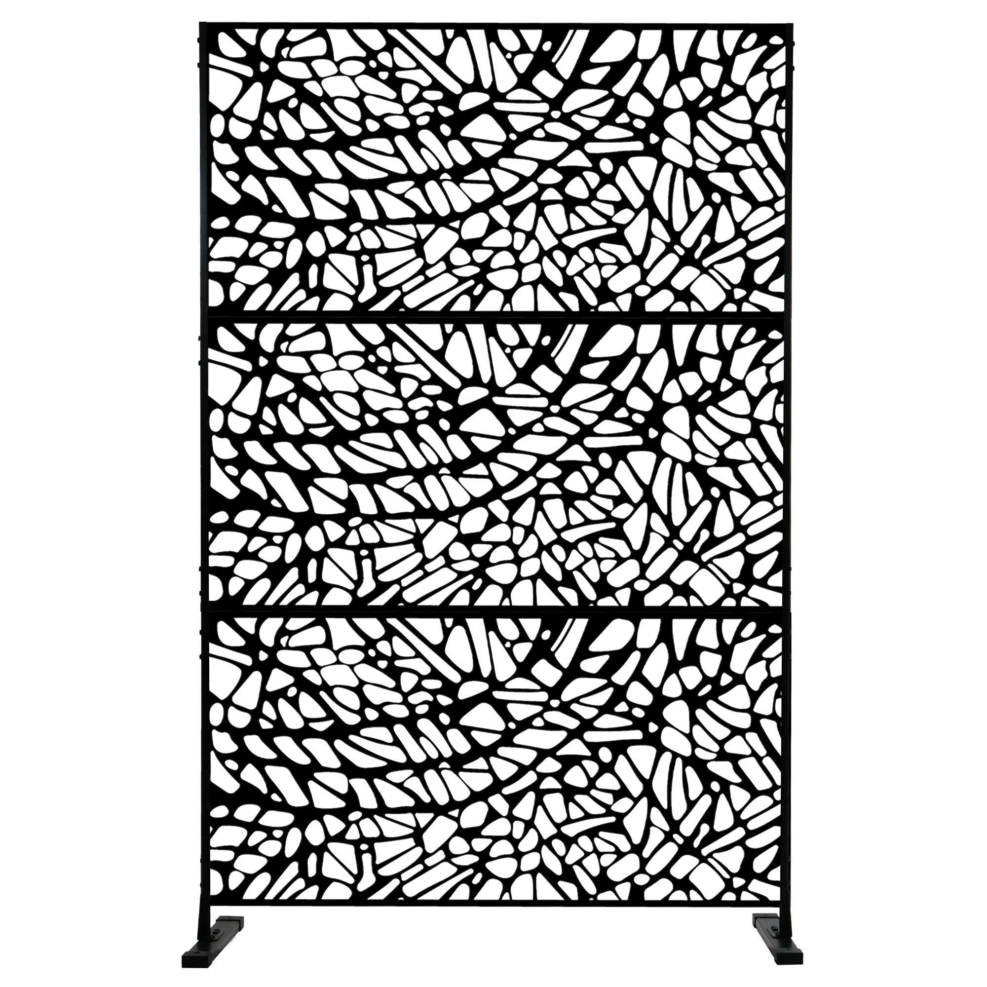 Kozyard Metal Privacy Screen Decorative Outdoor Divider With Stand ...