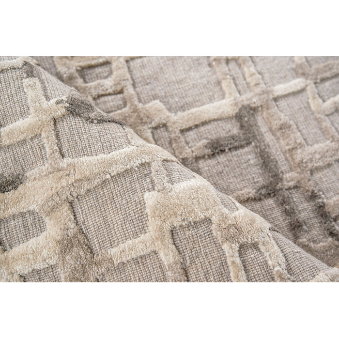 Exquisite Rugs Vista Geometric Hand-Loomed Mocha Beige Area Rug | Perigold
