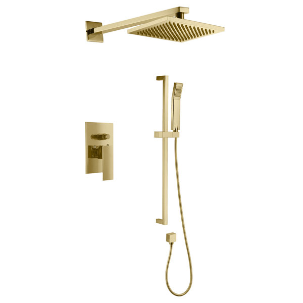 AGUA CANADA Vito Wall Mounted Dual Shower Head Shower System in Brushed ...