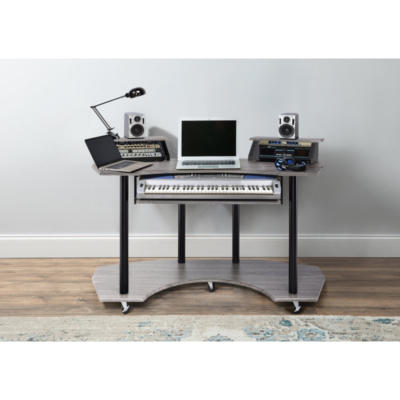 Plethoria Detroit Music Recording Studio Desk with Keyboard Tray | Wayfair
