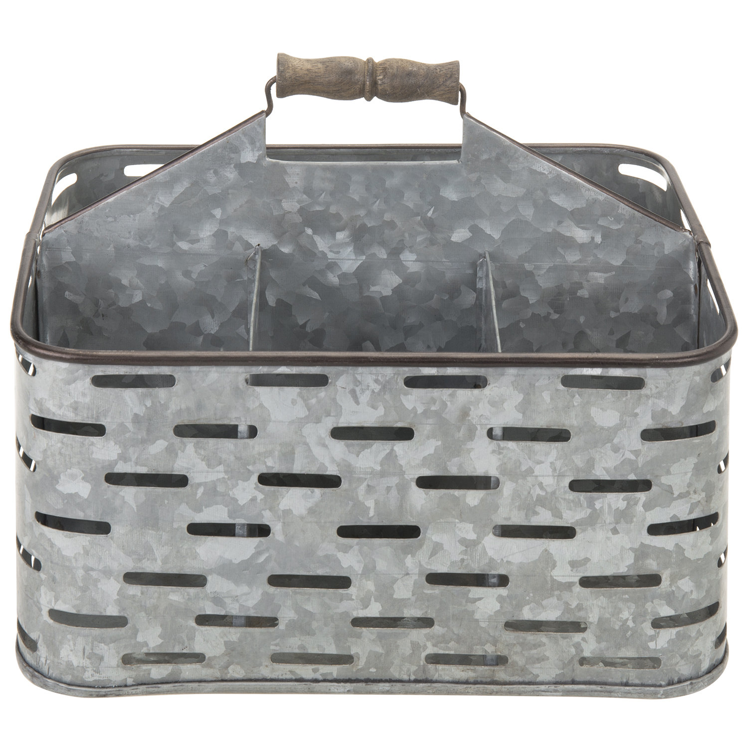 Gracie Oaks 4-Slot Galvanized Metal Flatware Caddy "& Reviews" | Wayfair