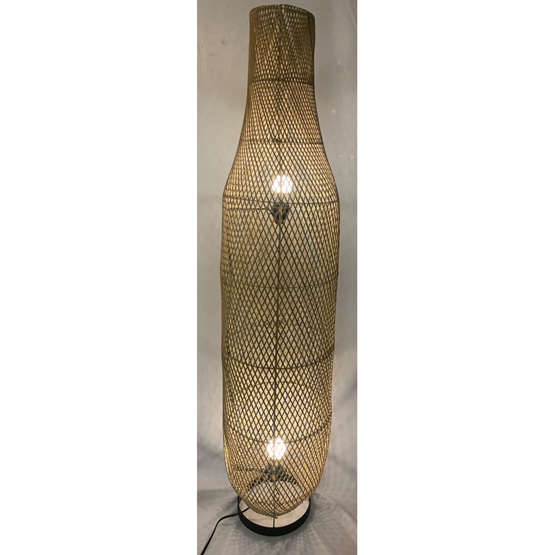 Bayou Breeze Rattan Floor Lamp | Wayfair