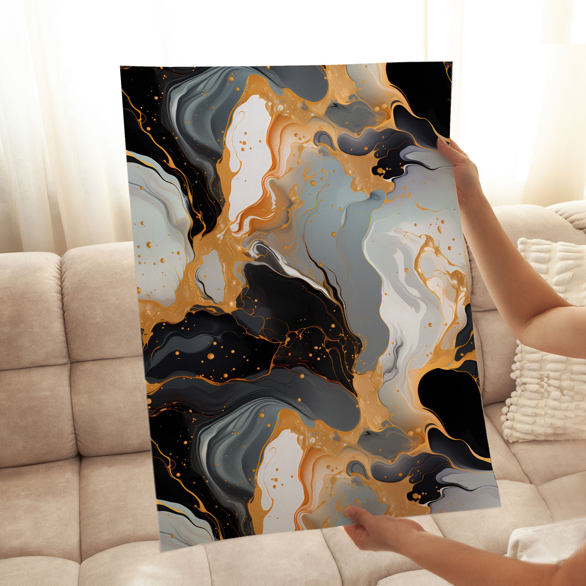 Winston Porter Abstract Gold Brush Strokes VI Modern Unframed Art Print ...