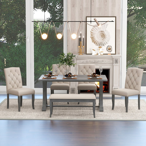 Wayfair | Dining Table with Chair and Bench Kitchen & Dining Room Sets ...