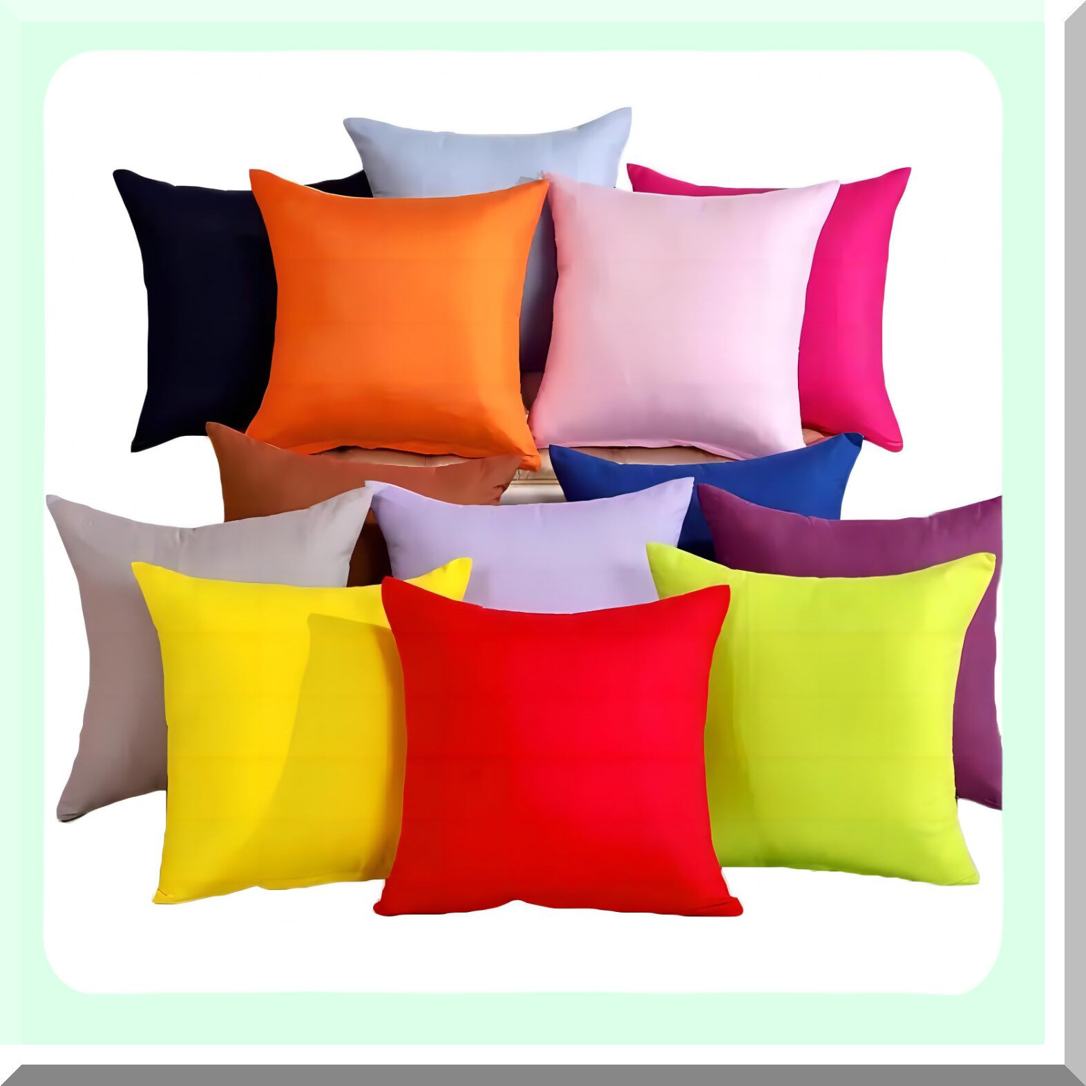 BRBCA Rainbow Bright Throw Pillow - Wine Red Solid Color Couch Pillow ...