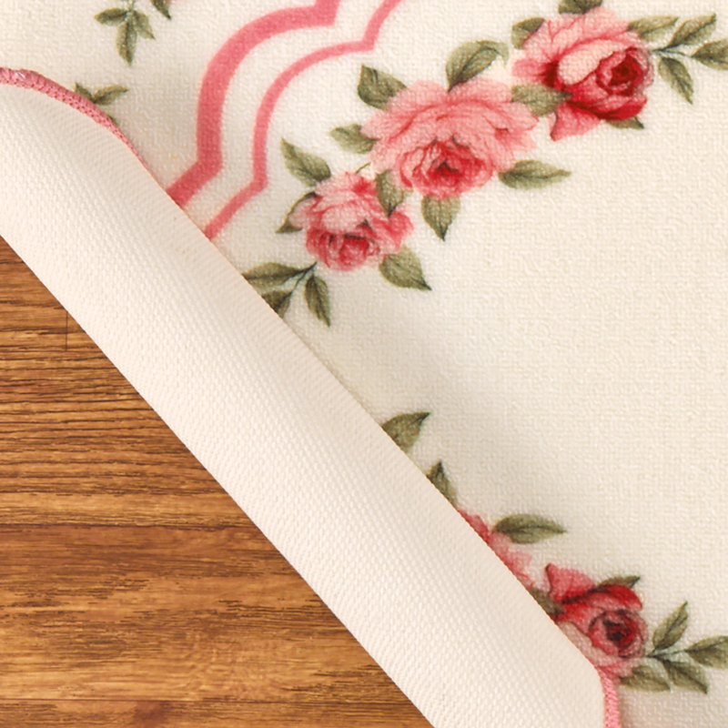 House of Hampton® Tufted Rose Scalloped Edge Skid-Resistant Accent Rug ...