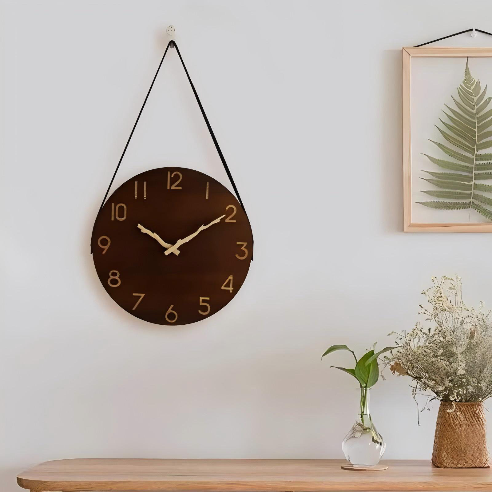George Oliver Wall Clock 12 Inch Silent Wooden Wall Clock Battery ...