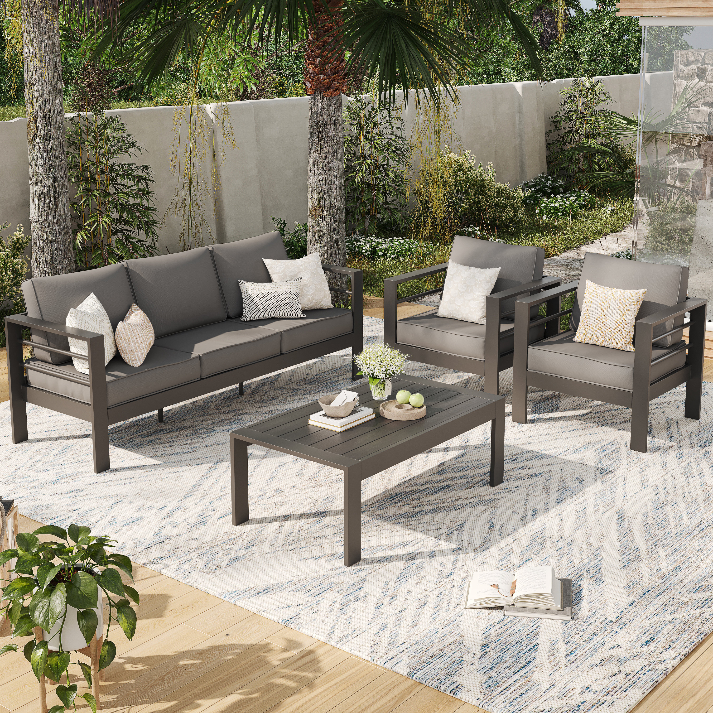 Latitude Run® 5 - Person Outdoor Seating Group with Cushions & Reviews ...