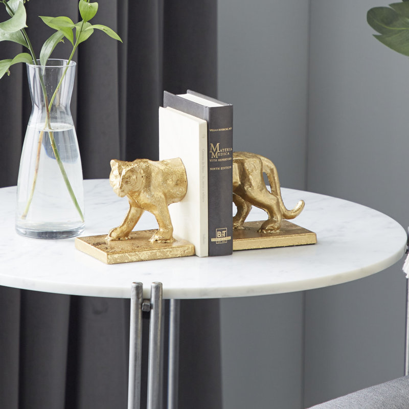 Dakota Fields Metal Leopard Decorative Gold Bookends Set "& Reviews ...