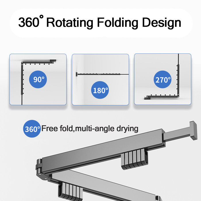 Rebrilliant Aluminum Foldable Wall-Mounted Drying Rack & Reviews | Wayfair