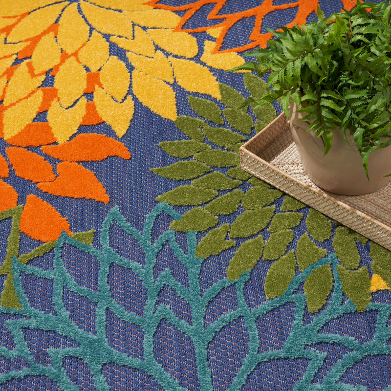 Winston Porter Manorma Blue Indoor/Outdoor Rug & Reviews | Wayfair