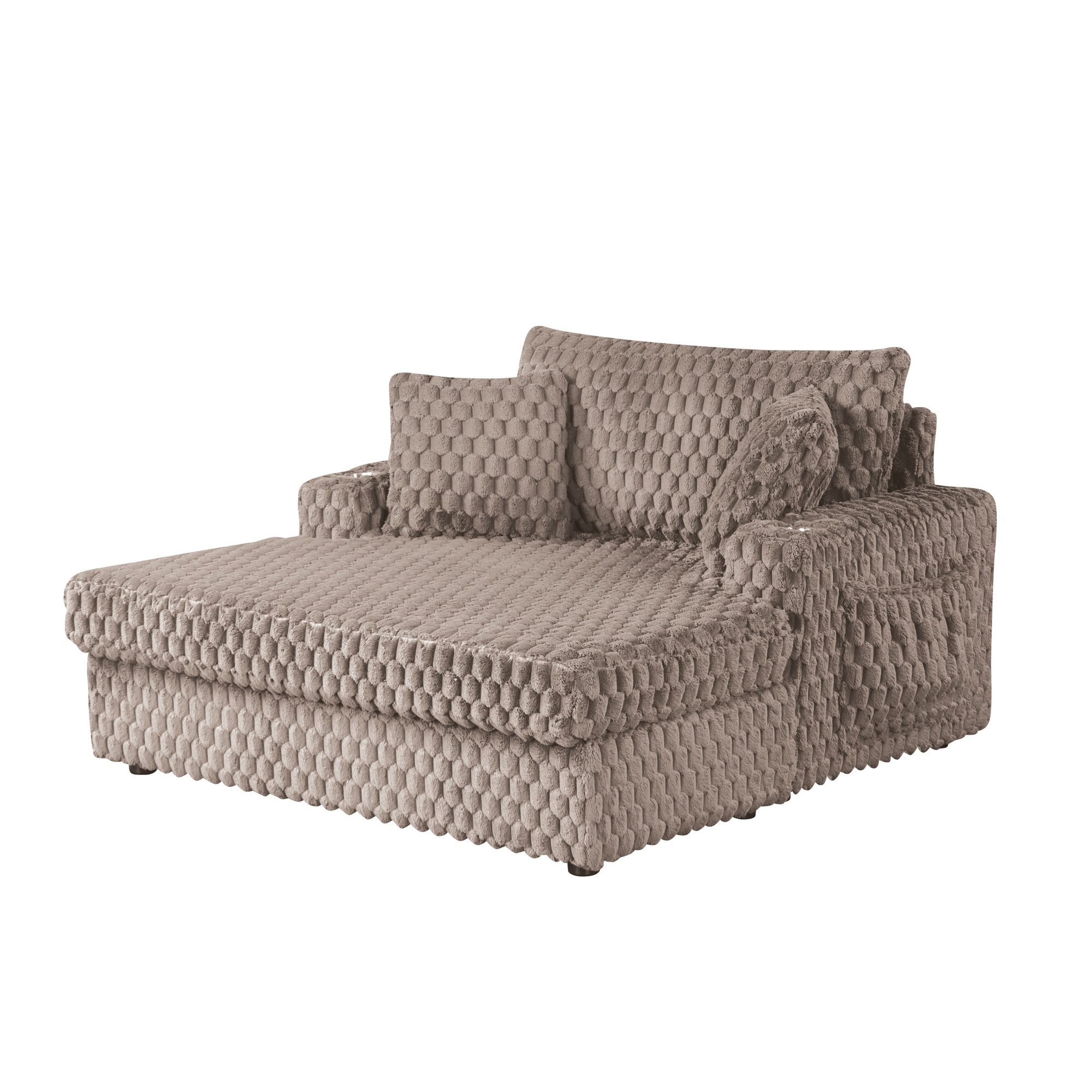 Everly Quinn 53 Inches Wide Corduroy Upholstered Chaise Lounge Indoor ...