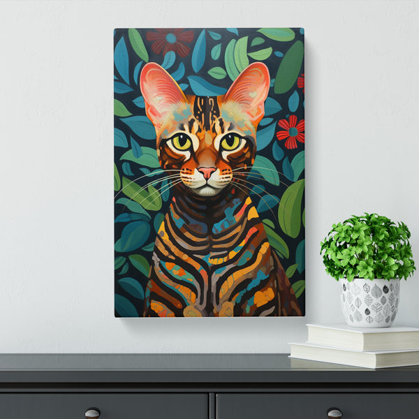 Marlow Home Co. Bengal Cat Dadaism - Wrapped Canvas Art Prints ...