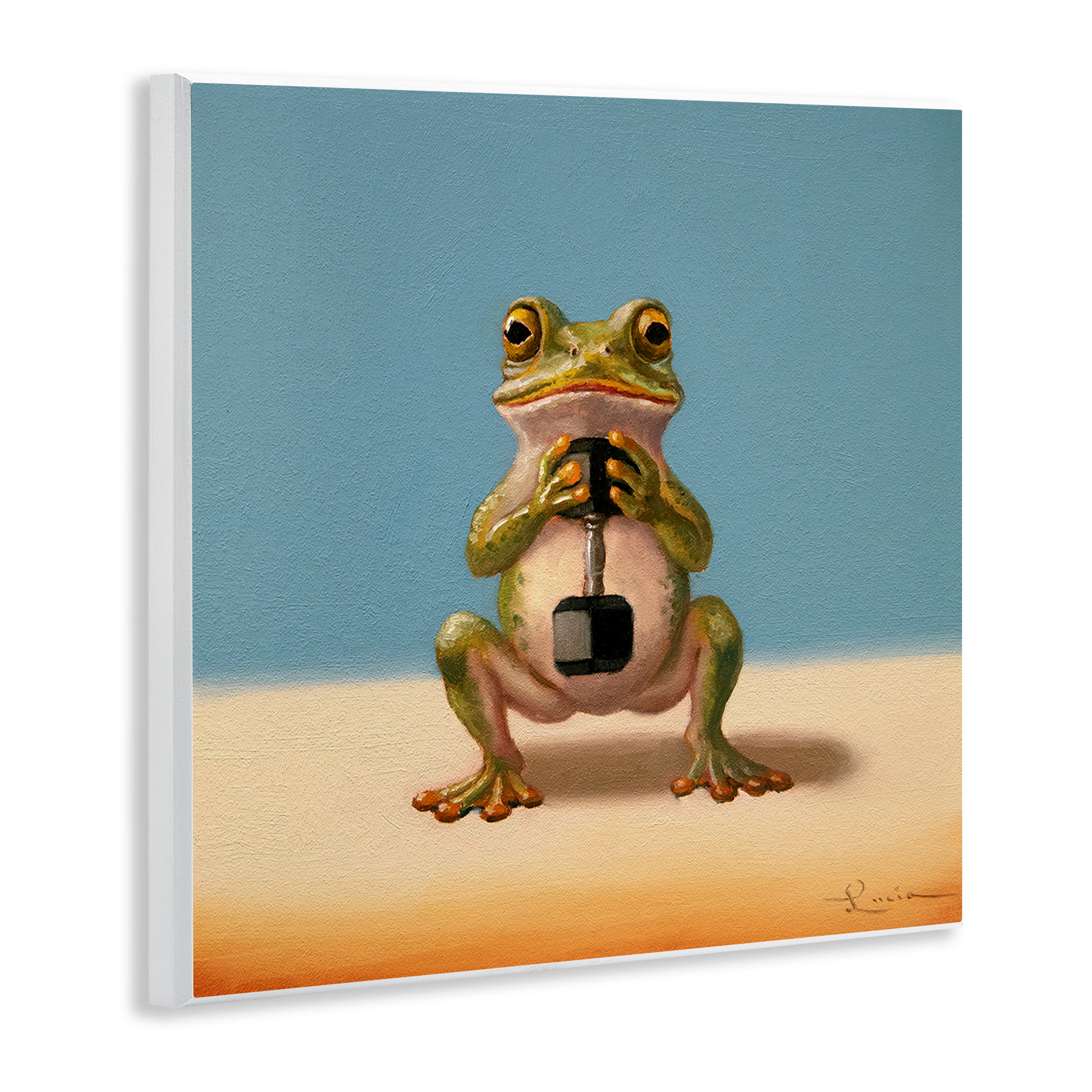 Stupell Industries Frog Lifting Weights Wall Plaque, design by Lucia ...