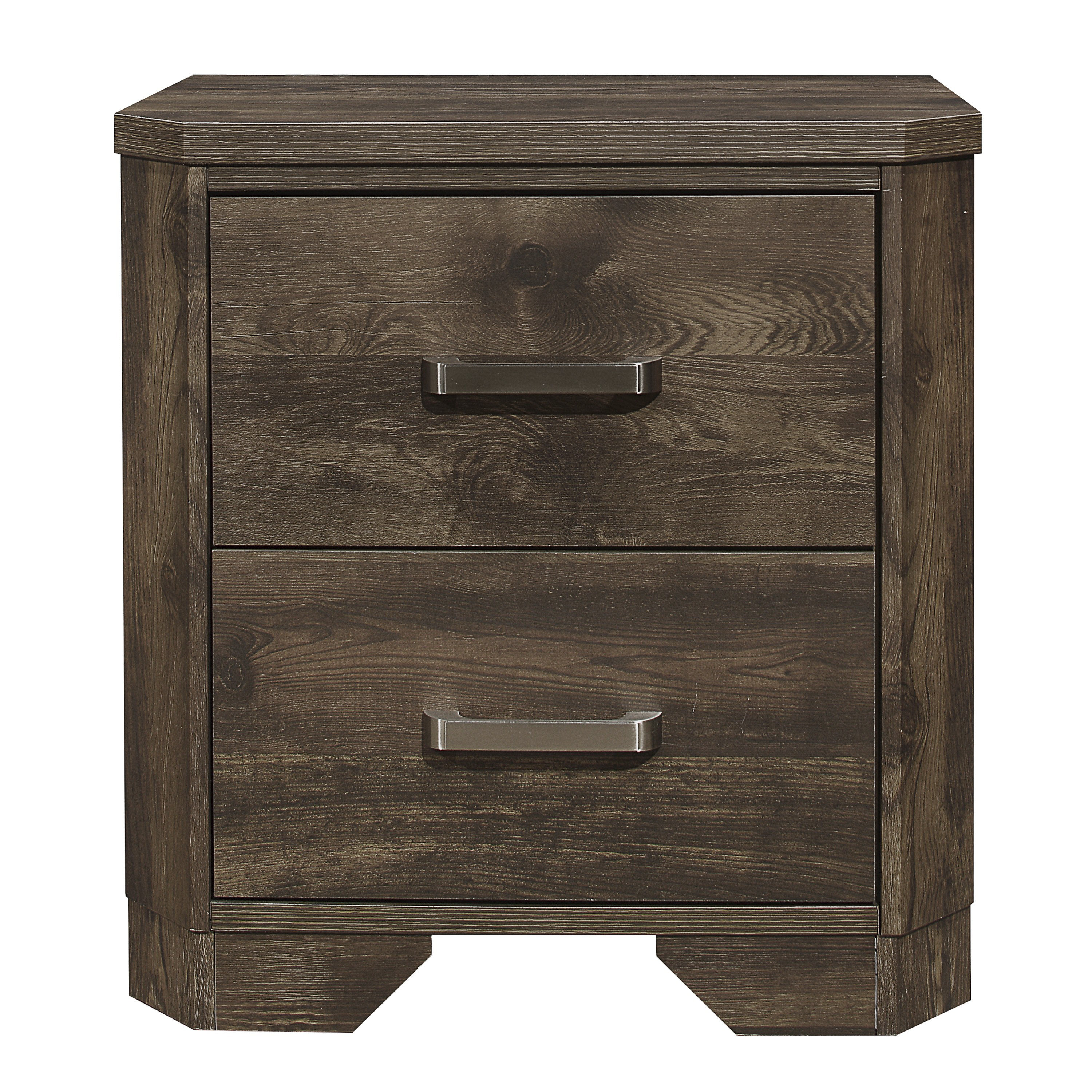 One Allium Way® Rustic Brown Finish Nightstand With Storage Drawers ...