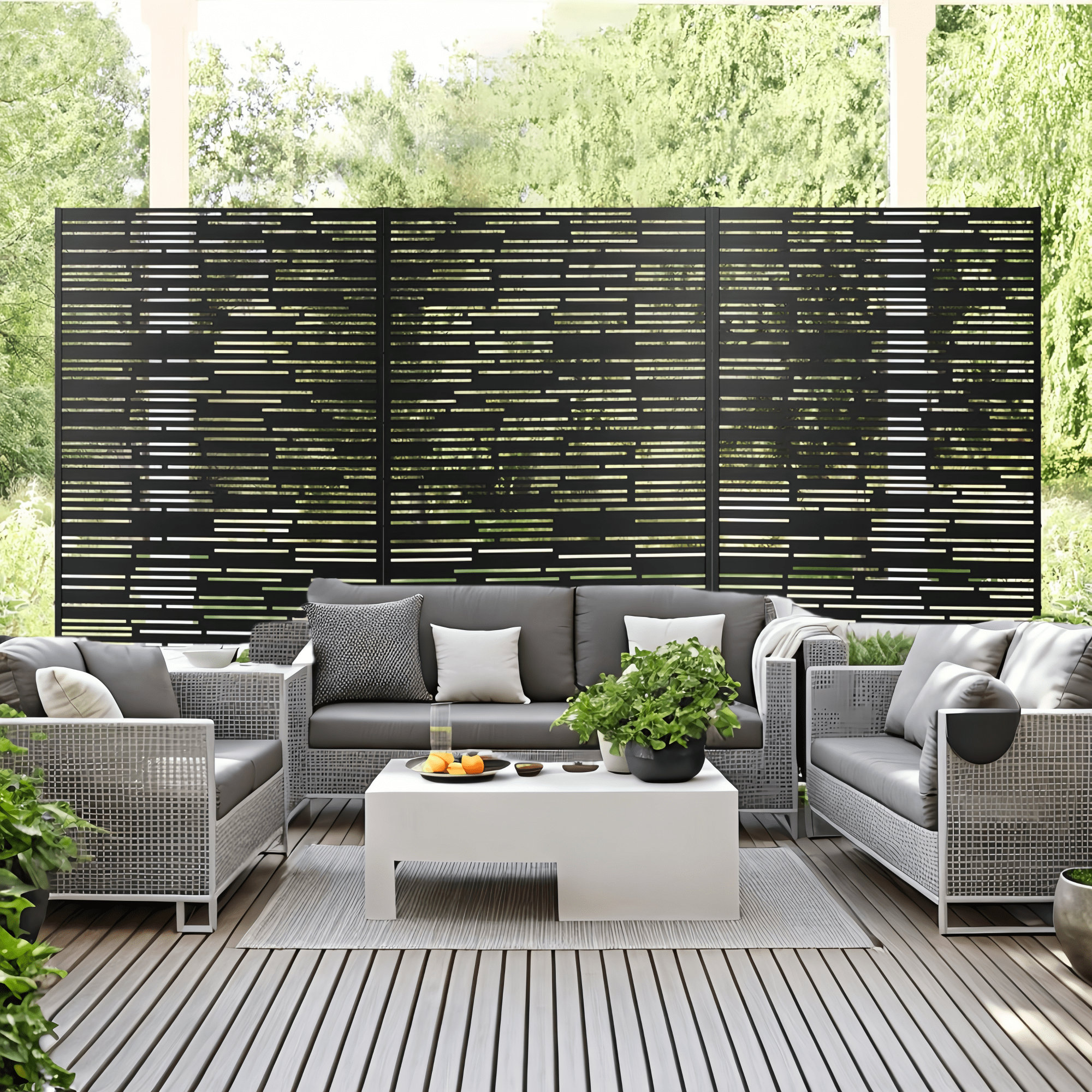 UFURYRIDE Metal Privacy Panel Set, 4’W x 6’H – Freestanding or Wall ...