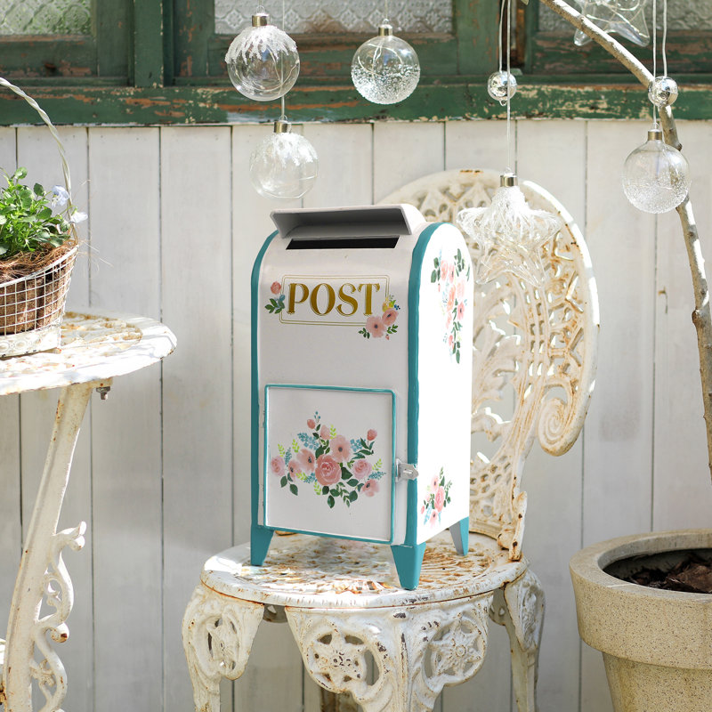 Winston Porter Farmhouse Metal Post Box Mailbox for Home Decoration ...