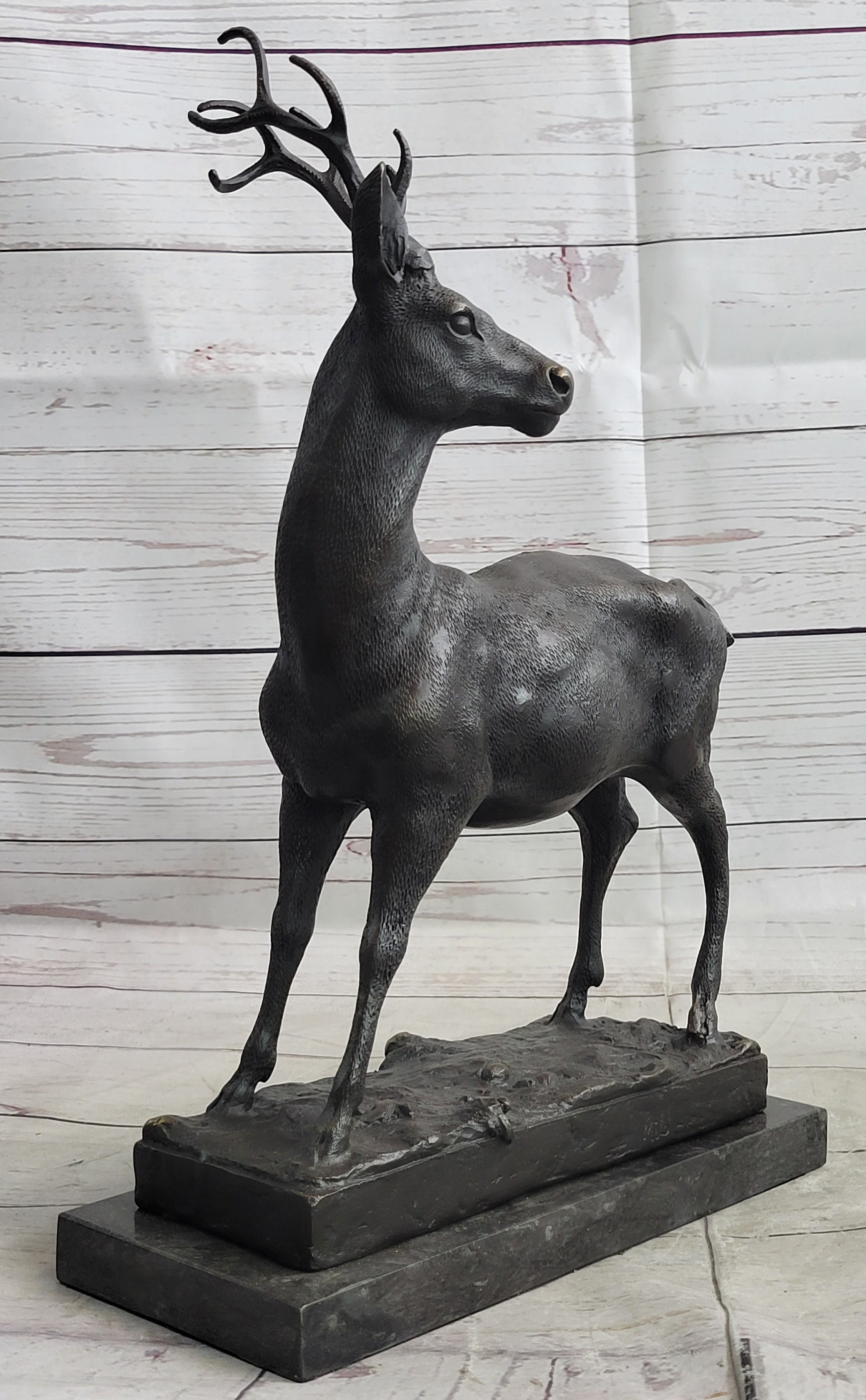 Loon Peak® Elk Reindeer Stag Buck Hot Cast Bronze Figure Sculpture On ...