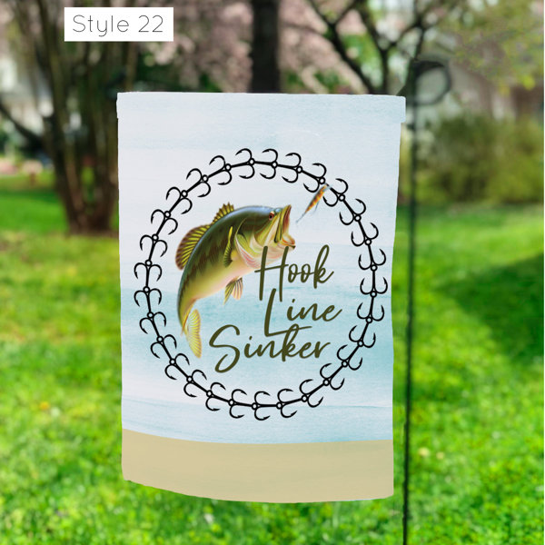 Trinx Jeiry Hook Line Sinker Double Sided Polyester Garden Flag | Wayfair