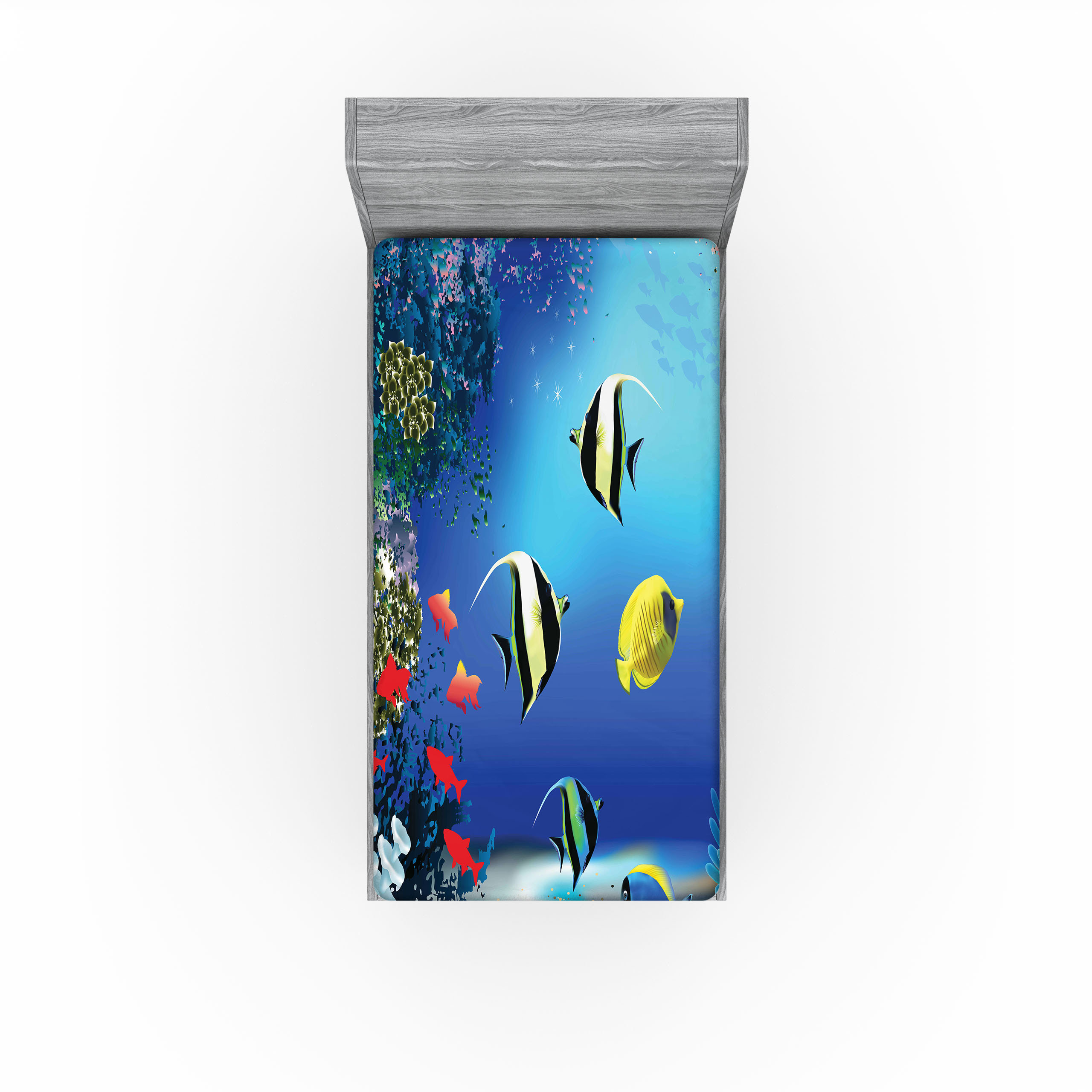 Ambesonne Sea Fitted Sheet 2-Pack Ocean Coral Reefs Tropic Blue | Wayfair