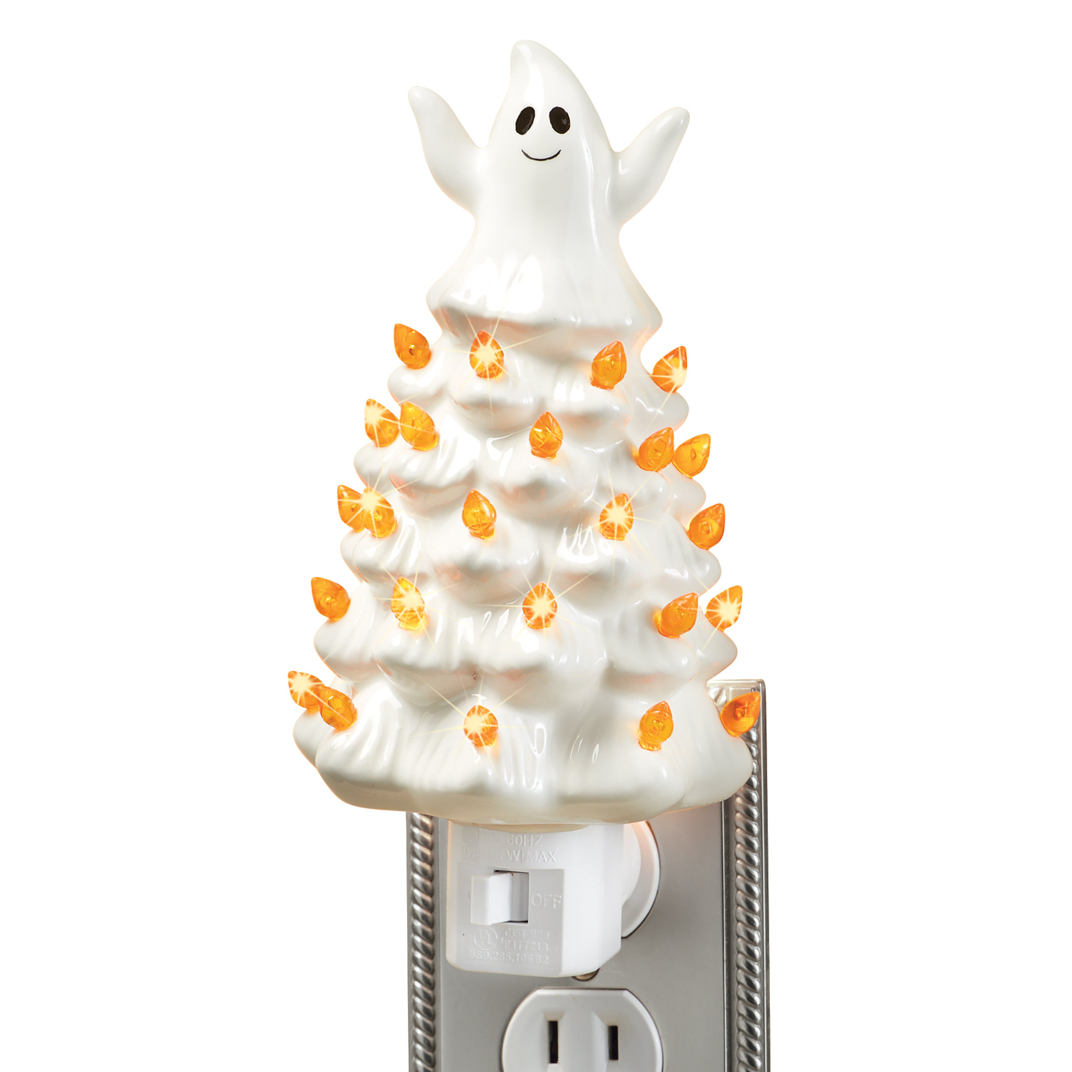 Winston Brands Adorable Halloween Ghost White Tree Night Light ...