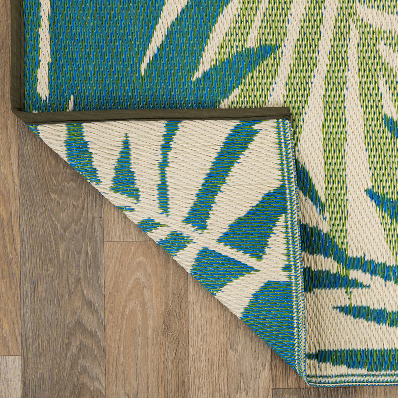 Beachcrest Home™ Rectangle Traci Floral Green/Blue/Ivory Indoor ...