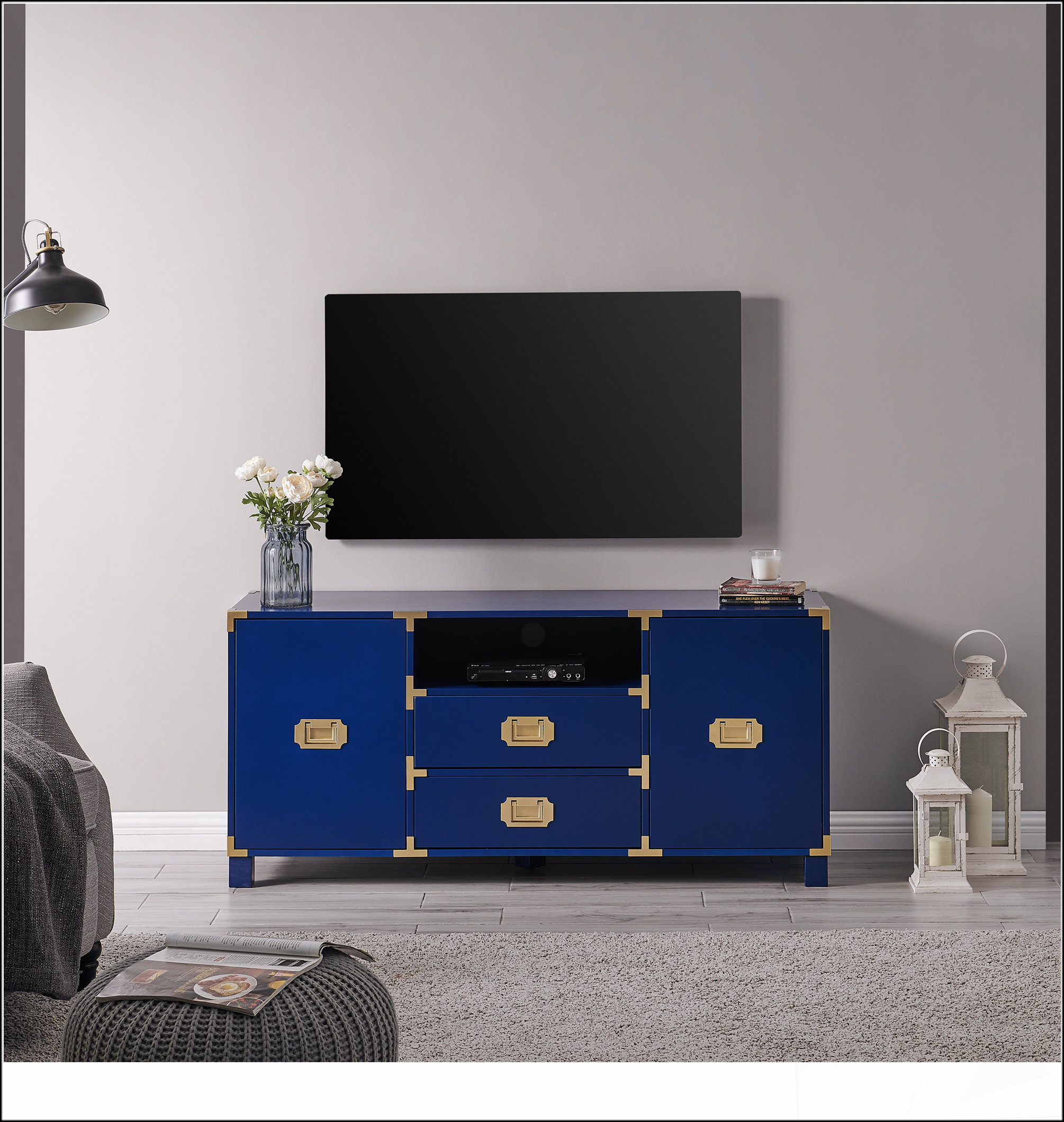Ophelia & Co. Campaign Entertainment Centre Console - Navy - Wayfair Canada
