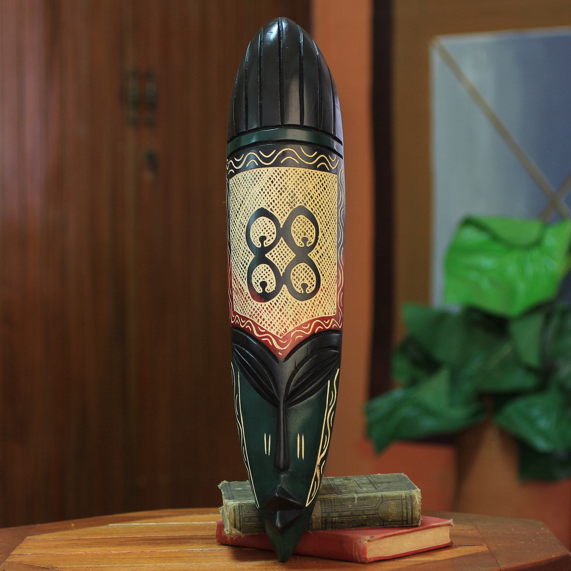 World Menagerie Décoration murale sculptée à la main africain matemasie avec adinkra symbol ...