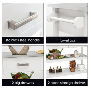 Red Barrel Studio® Aleaya Metal Kitchen Cart & Reviews | Wayfair